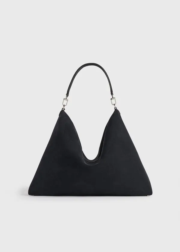 TOTEME Bevel Suede Shoulder Bag - Navy