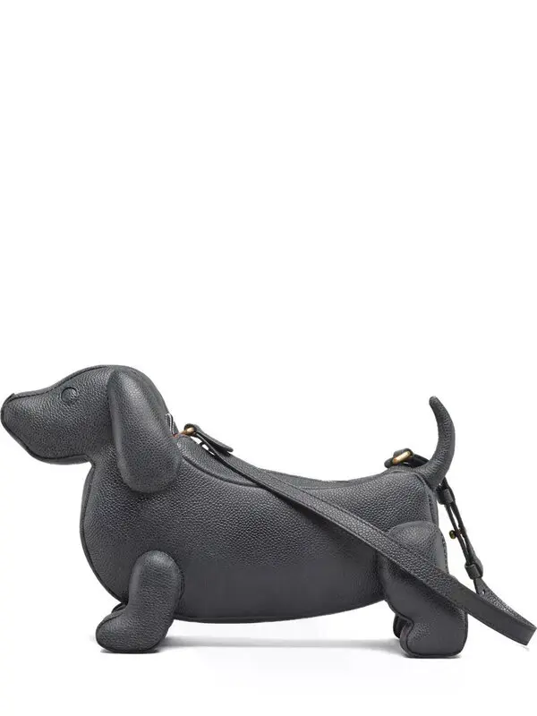 Thom Browne Hector Pebble-grain Leather Shoulder Bag - Grey