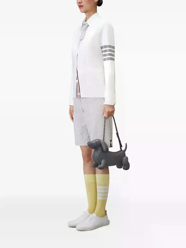 Thom Browne Hector Pebble-grain Leather Shoulder Bag - Grey