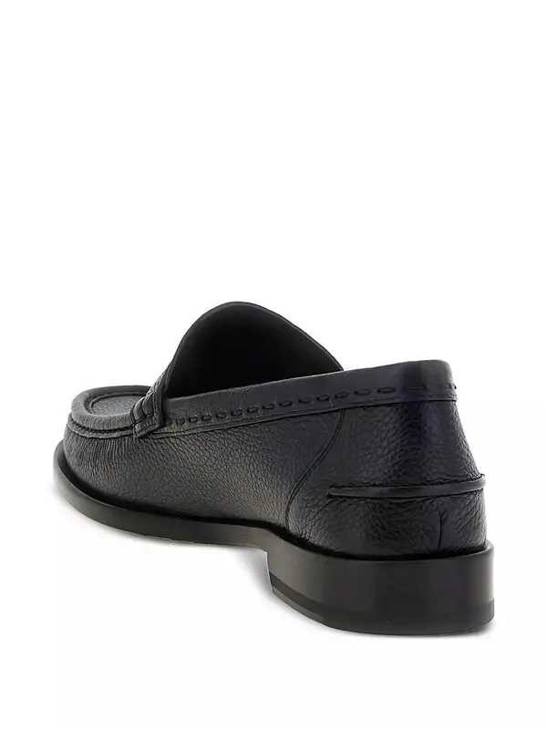 Fendi Ff Metal Leather Loafers