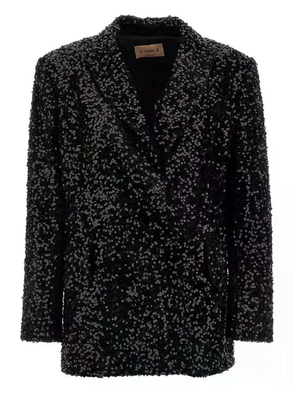 LE TWINS Sequin Double-breasted Blazer