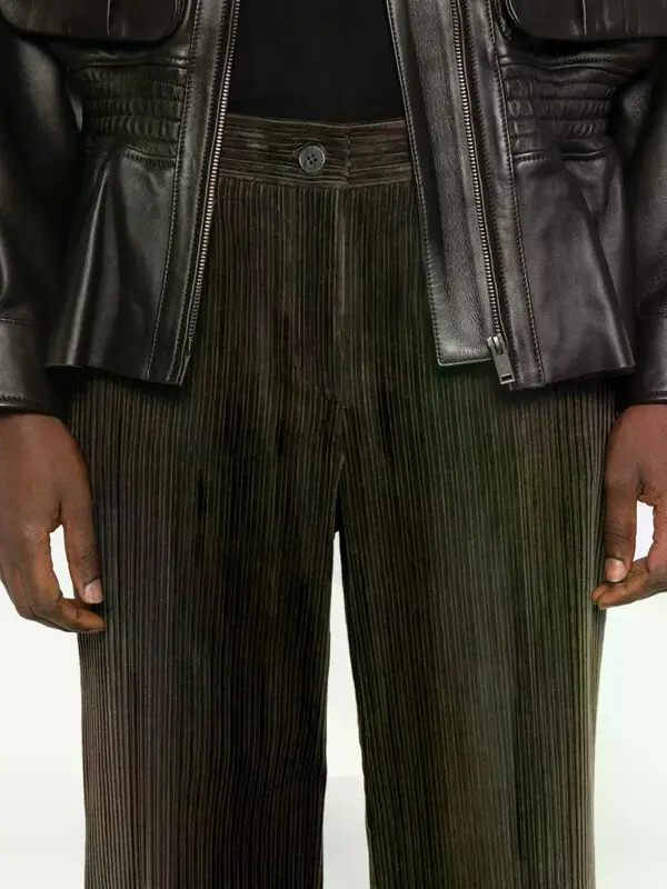 P.a.r.o.s.h Corduroy Straight-leg Trousers - Green
