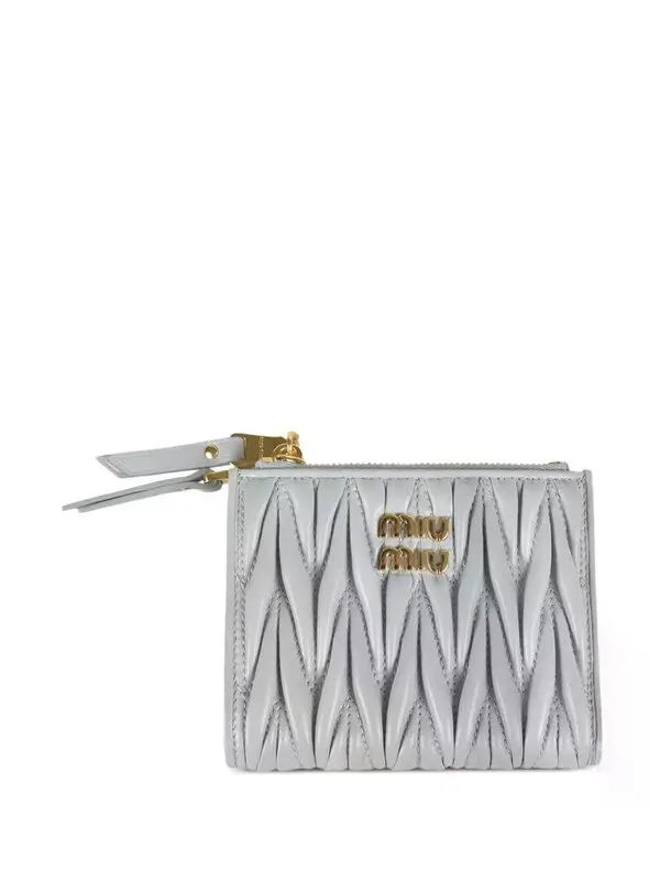 Miu Miu Matelasse Zip-around Wallet - Grey