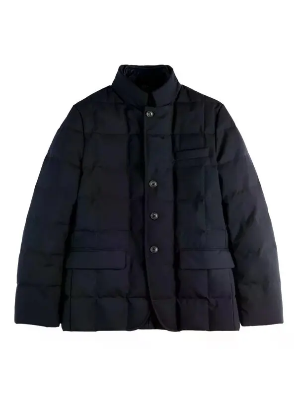 FAY Padded Button-up Jacket - Blue