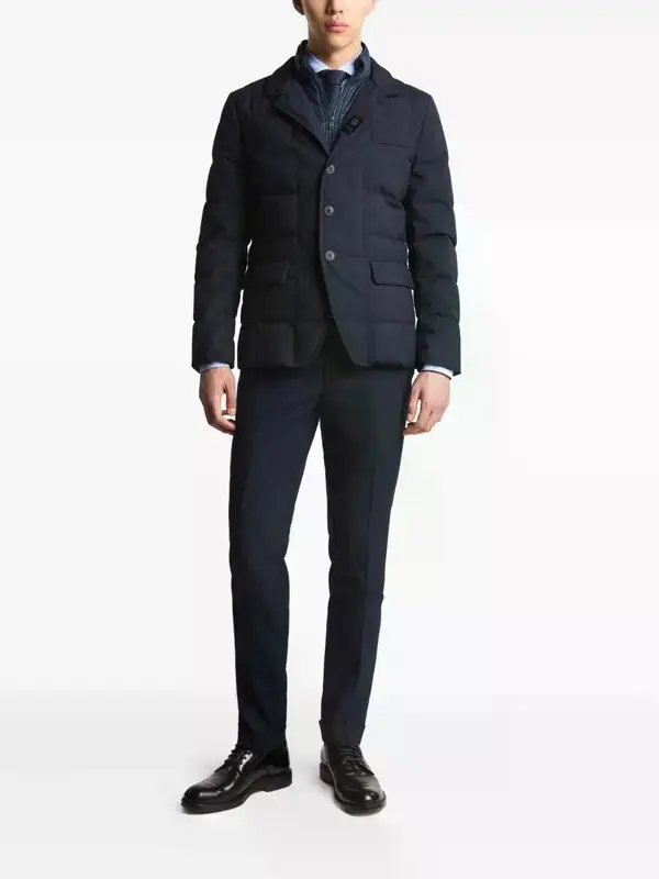 FAY Padded Button-up Jacket - Blue