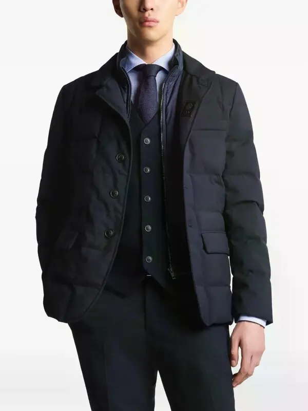 FAY Padded Button-up Jacket - Blue