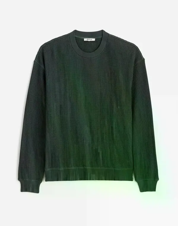 Madewell Cotton Thermal Sweatshirt Industrial Green 15% Off