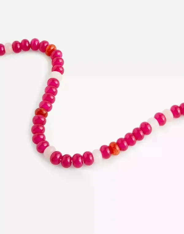 Madewell Semiprecious Beaded Choker Necklace - Modern Fuchsia
