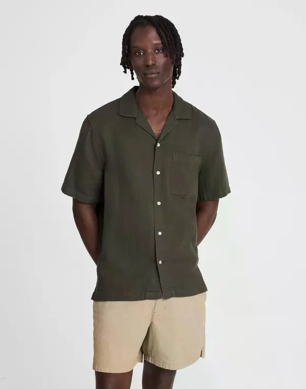 Madewell Indigo-dyed Short-sleeve Button-up Shirt - Dark Surplus