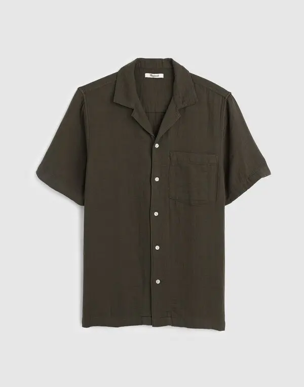 Madewell Indigo-dyed Short-sleeve Button-up Shirt - Dark Surplus