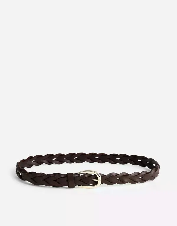 Madewell Braided Leather Belt - Dark Carob