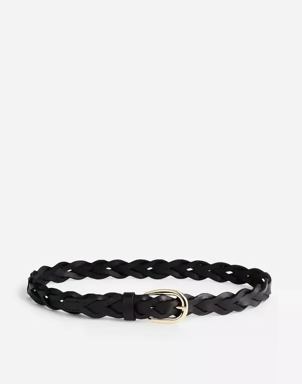 Madewell Braided Leather Belt - True Black