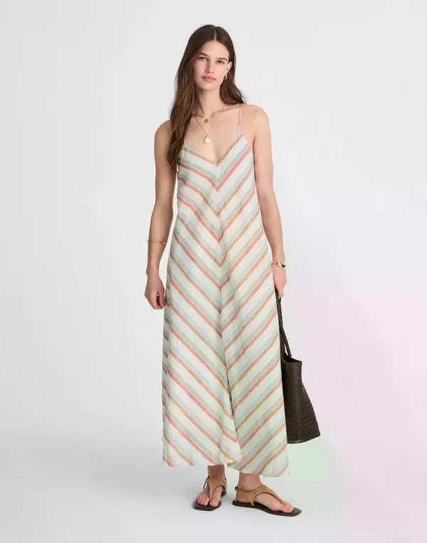 linen maxi dress pattern Carlie Polka Dot Linen Maxi Dress – Miss Scarlett Boutique main image 0