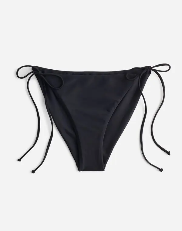 Madewell Jade Swim Ties Bikini Bottom - Black