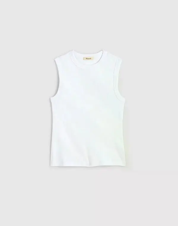 Madewell Compact Cotton Crew Neck Tank - White