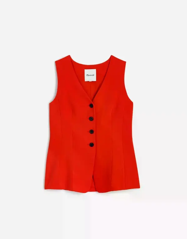Madewell Cutaway Long Vest - Bright Flame
