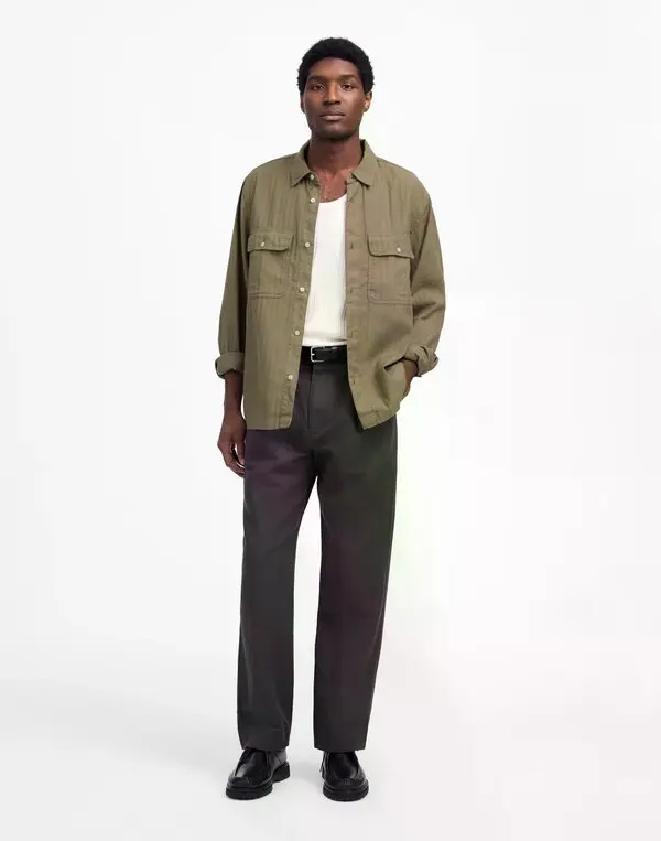 Madewell Work Shirt In Cotton-linen Blend