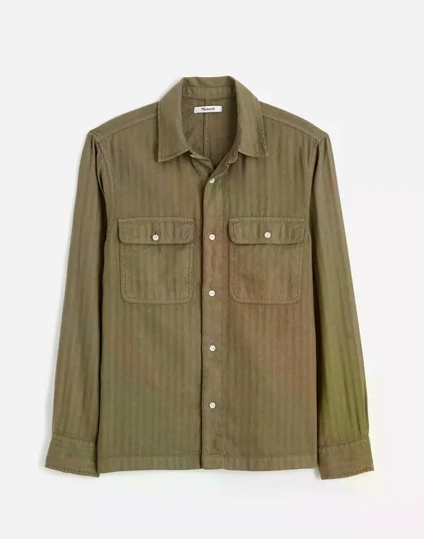 Madewell Work Shirt In Cotton-linen Blend