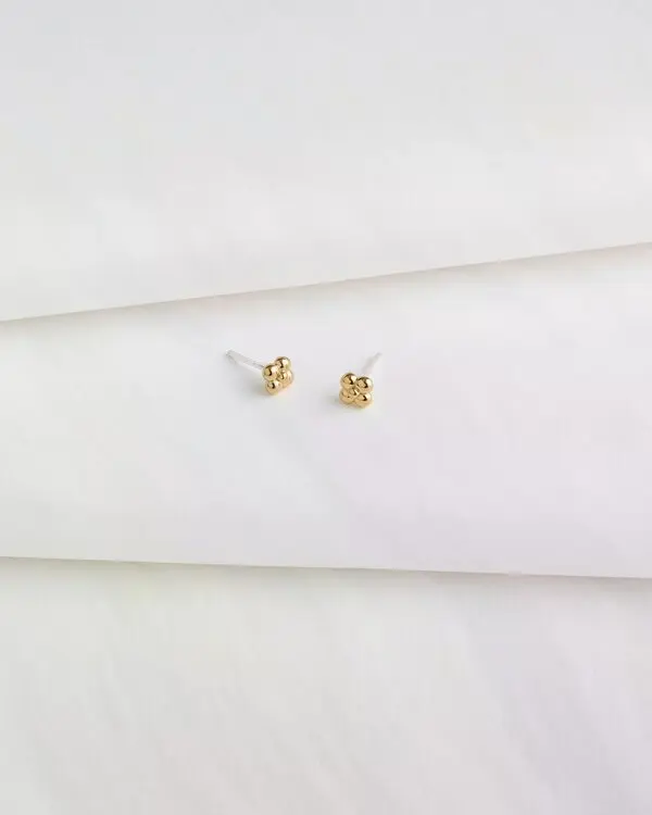 Madewell Demi-fine Mini Dotted Stud Earrings - 14k Gold