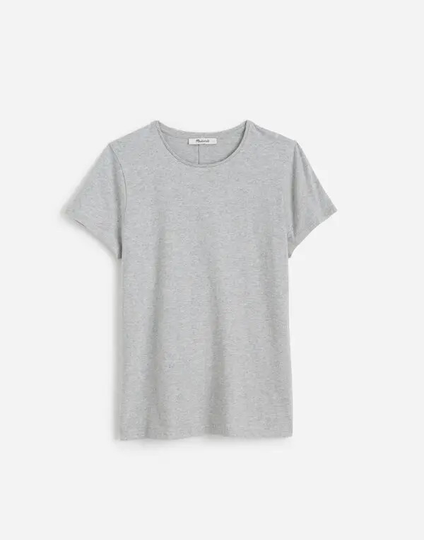 Madewell Essential Slim Tee In Lightweight Cotton - Hthr Medium Grey