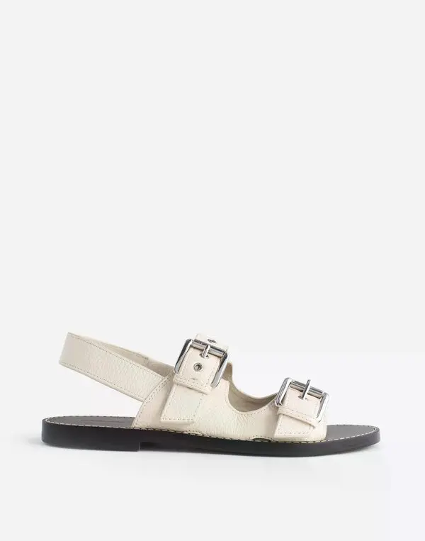 Madewell The Maude Double Strap Slingback Sandals - Ivory
