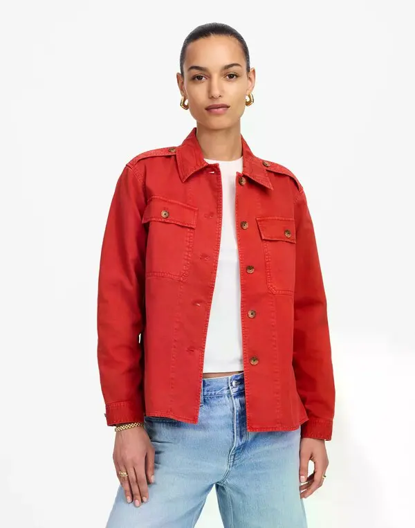 Madewell Easy Utility Shirt-jacket - Crimson