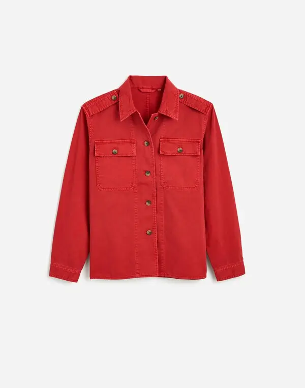 Madewell Easy Utility Shirt-Jacket In Crimson 30% Off Editorialist