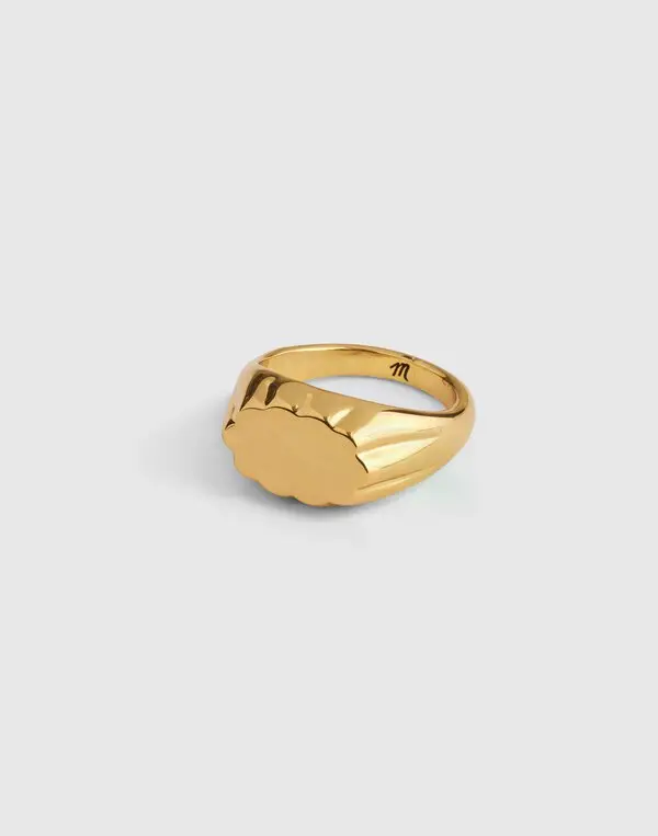 Madewell Fluted Signet Ring - Antique Gold