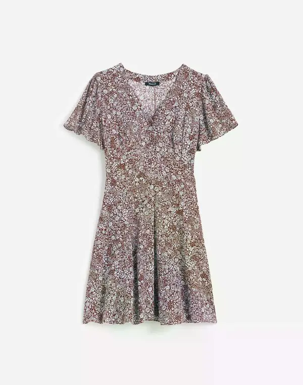 Buy Madewell Floral Button-front Mini Dress - Adelaide Floral Henna At 42%  Off | Editorialist