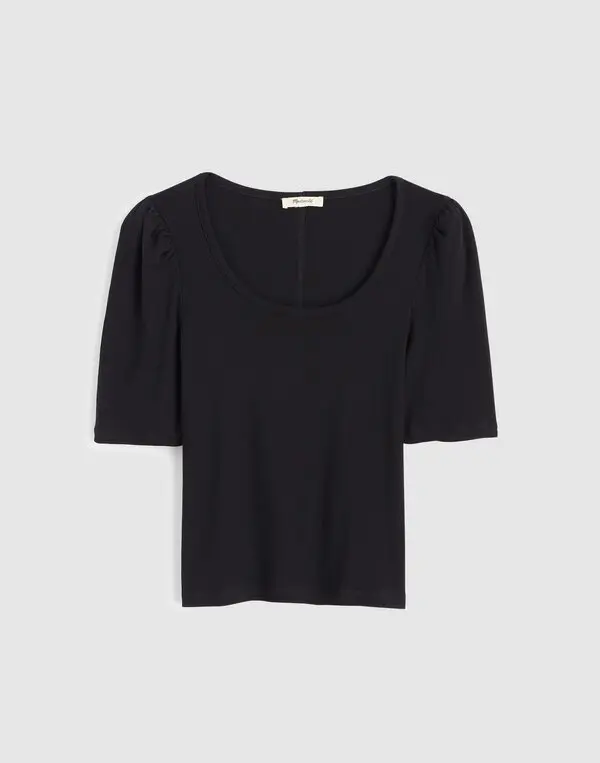 Madewell Puff-sleeve Scoopneck Tee - Jet Black