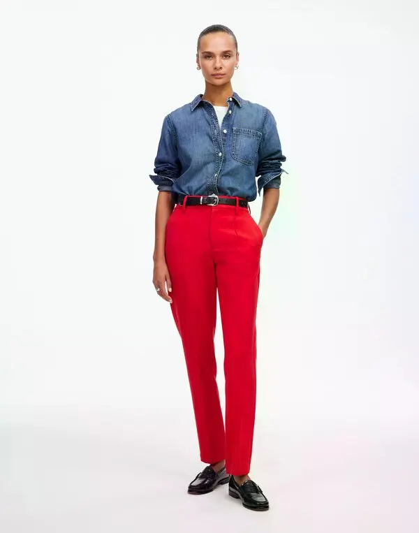 Madewell Mid-rise Slim Ankle Pant - Bright Cherry
