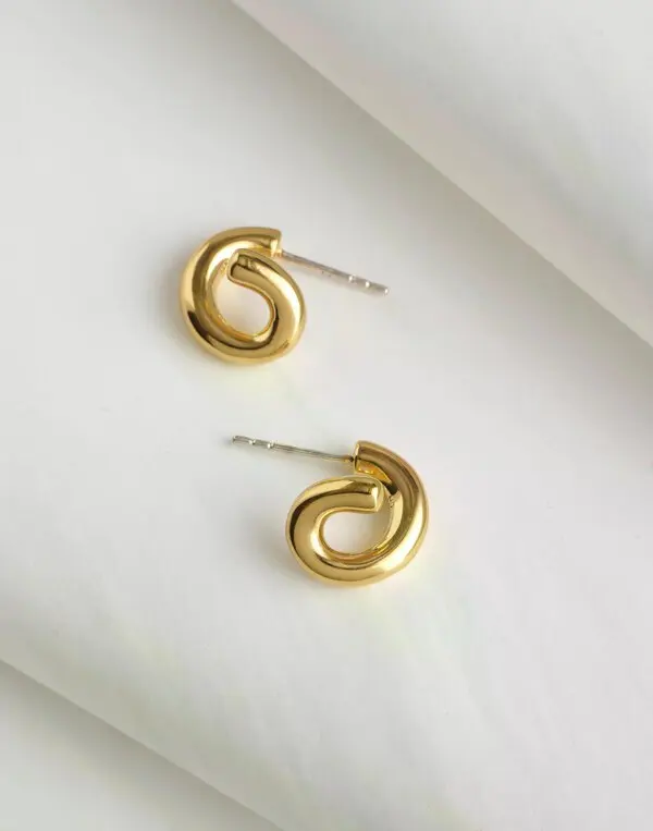 Madewell Demi-fine Twisted Huggie Hoop Earrings - 14k Gold