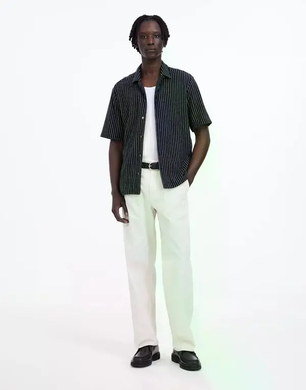 Madewell Textured Camp Collar Shirt - Deep Indigo