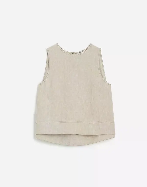 Madewell Linen Pleated Shell Top - Oat