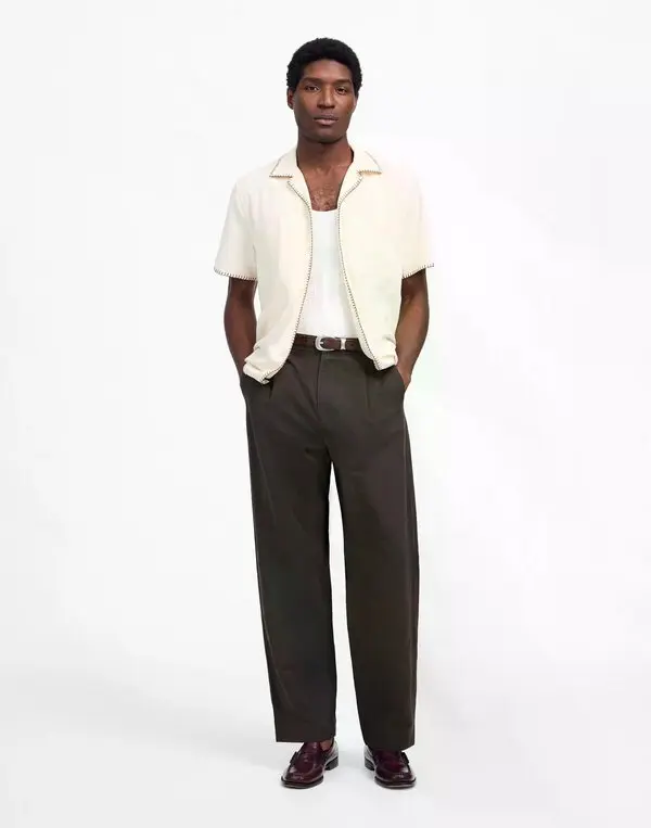 Madewell Pleated Cotton-linen Trousers