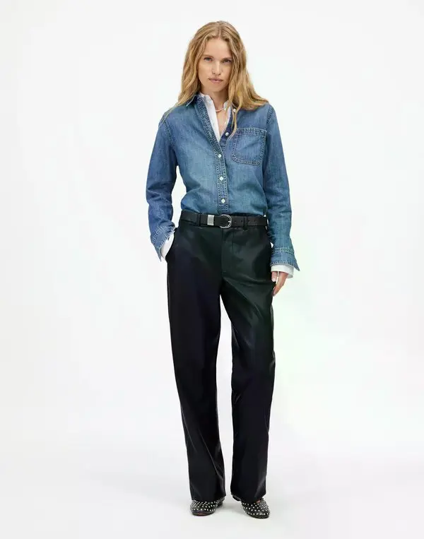 Madewell Low-slung Baggy Faux Leather Pants