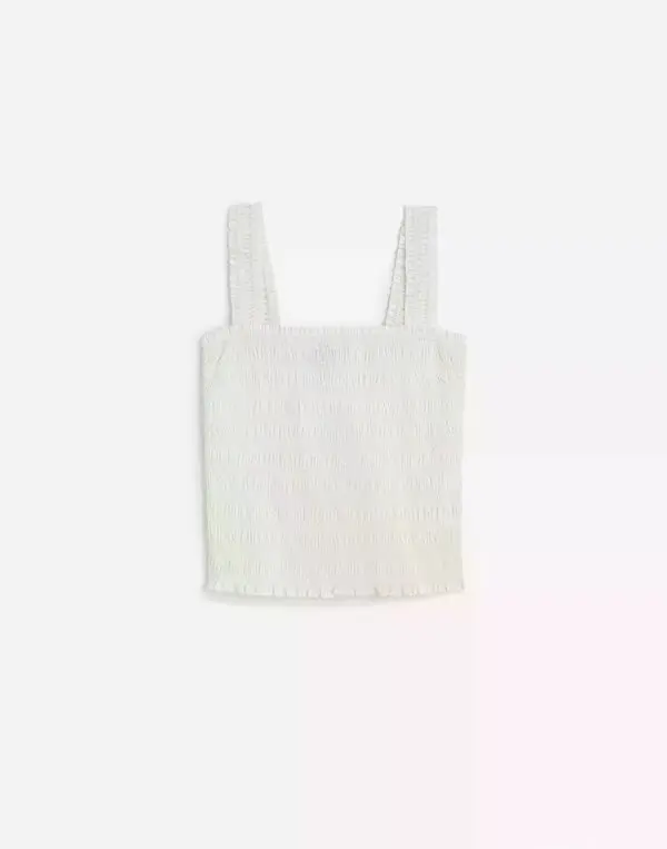 Madewell Poplin Smocked Tank