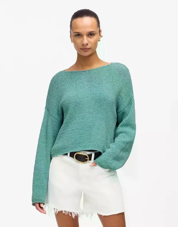 Madewell Boatneck Pullover Sweater - Wave Crest