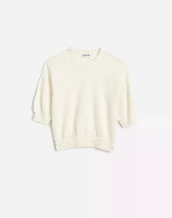 Madewell Textural-stitch Cotton Sweater - Lighthouse