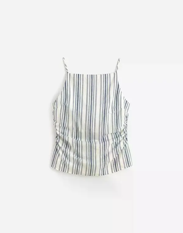 Madewell Striped Ruched Squareneck Tank