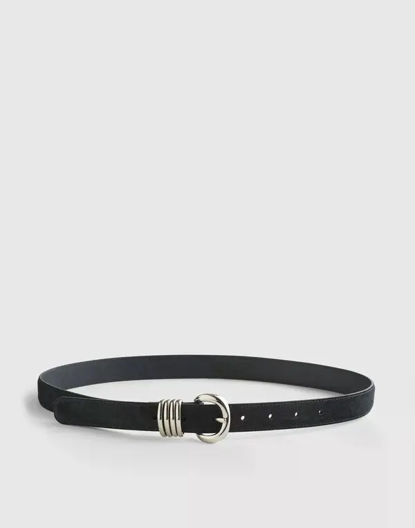 Madewell Metal Keeper Suede Belt - Juniper Berry