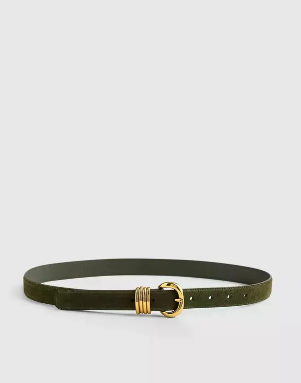 Madewell Metal Keeper Suede Belt - Loden