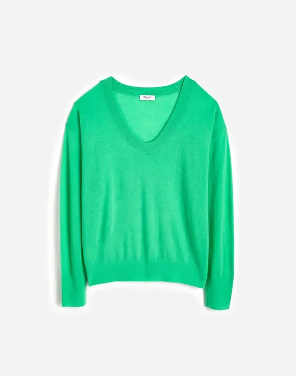 Madewell Cashmere U-neck Pullover - Bright Lime