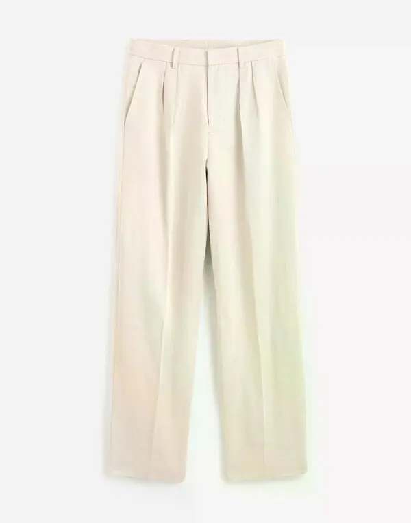 Madewell Double-pleated Cotton-linen Blend Trousers