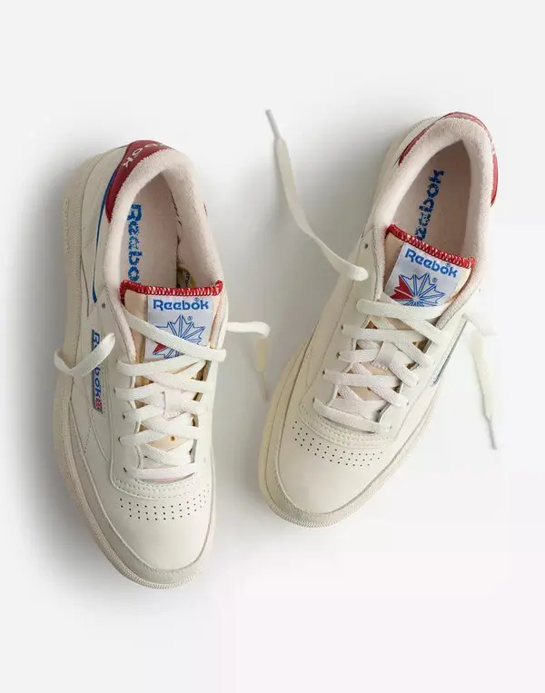 Madewell X Reebok® Club C 85 Sneakers - Chalk Optimum Blue Flash Red