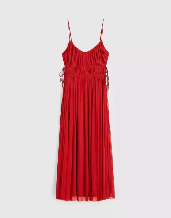 Madewell Gathered V-neck Midi Dress