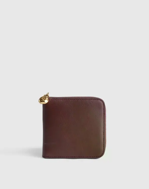 Madewell The Essential Metal-embellished Zip Wallet - Chocolate Raisin