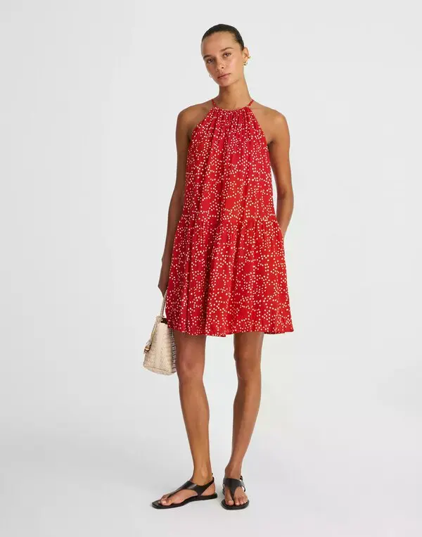 kimchi blue kristin button front drop waist midi dress Red Strapless Ruffle Mini Dress & Drop Waist