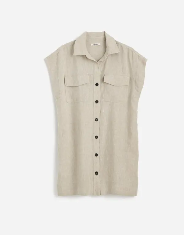Madewell Utility Linen Mini Shirtdress