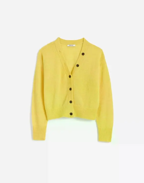 Madewell Alpaca-blend V-neck Cardigan - Canary